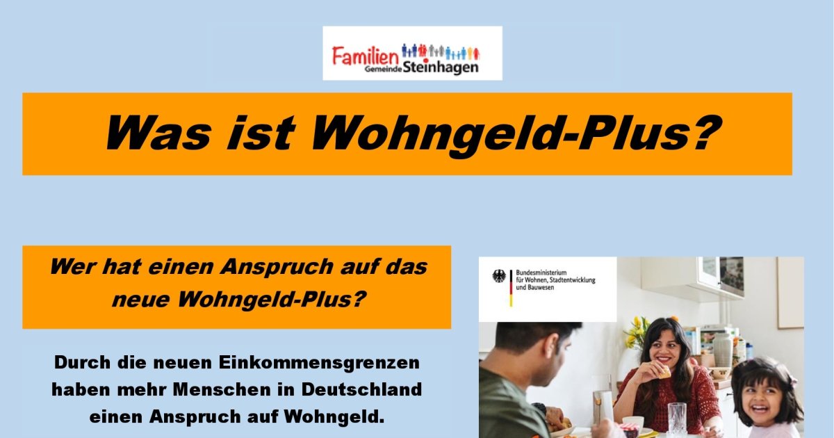 Was ist Wohngeld-Plus? | Gemeindeverwaltung Steinhagen